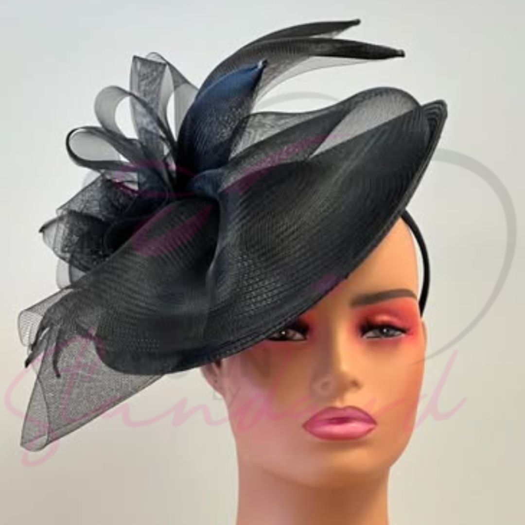 Black fascinator with crinoline! – Crown By Standard